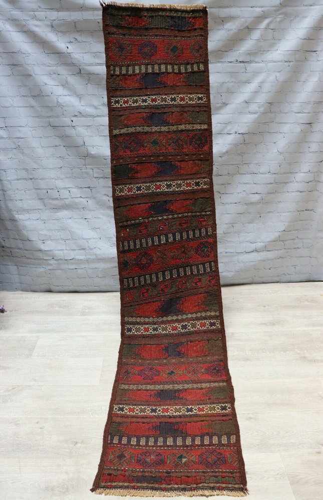 Afghan Oriental Nomadic Beloch Sumakh Kilim Runner Rug, 1920s for sale ...