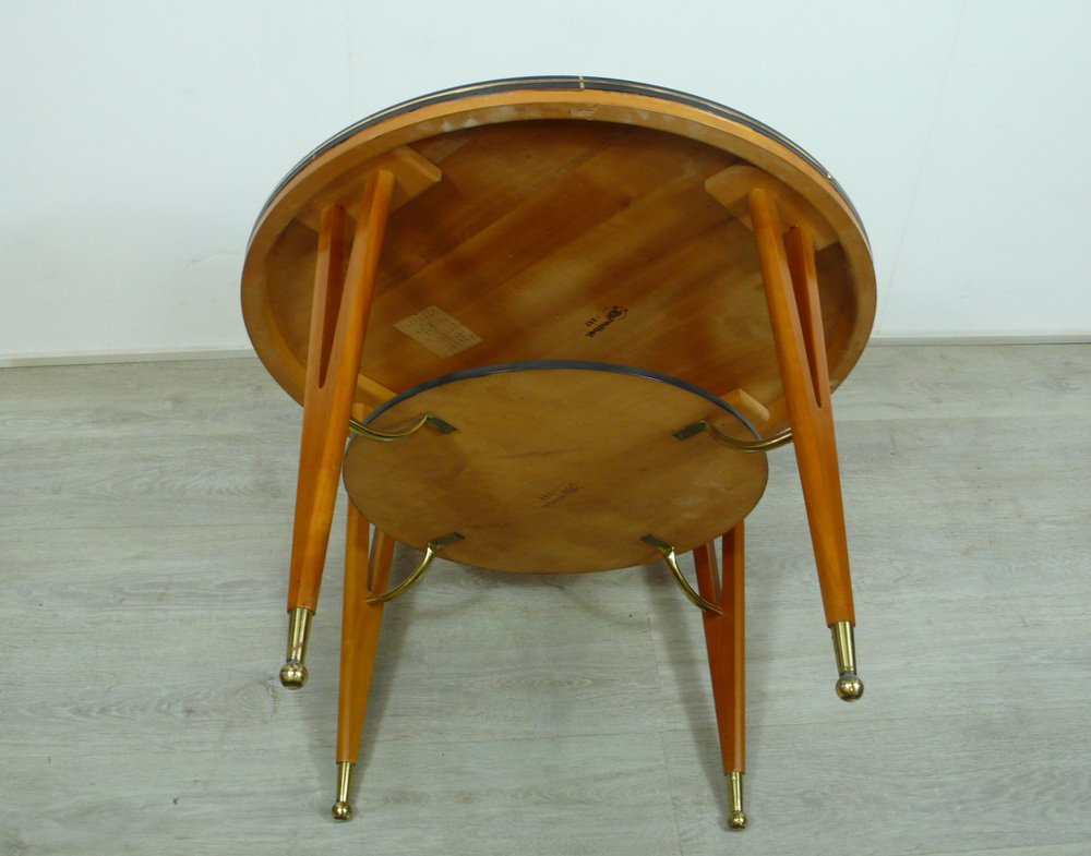 German Dark Grey Beechwood Model No 257 Round Coffee Table by Ilse for ...