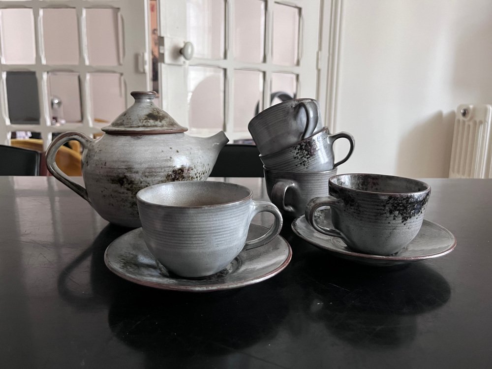 Chantal Tea Service and Thierry Robert, 1970s, Set of 8 for sale at Pamono
