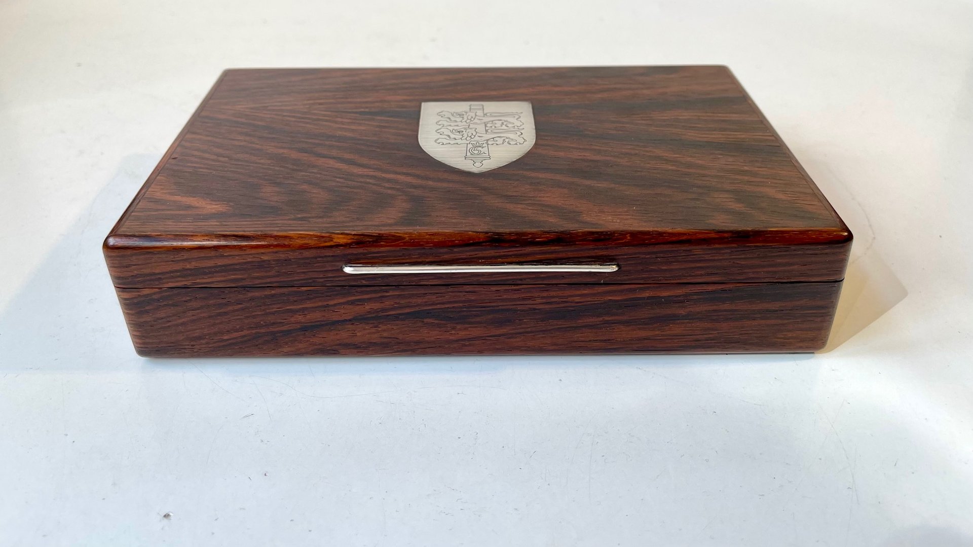Danish Rosewood and Silver Cigar Box, 1960s for sale at Pamono