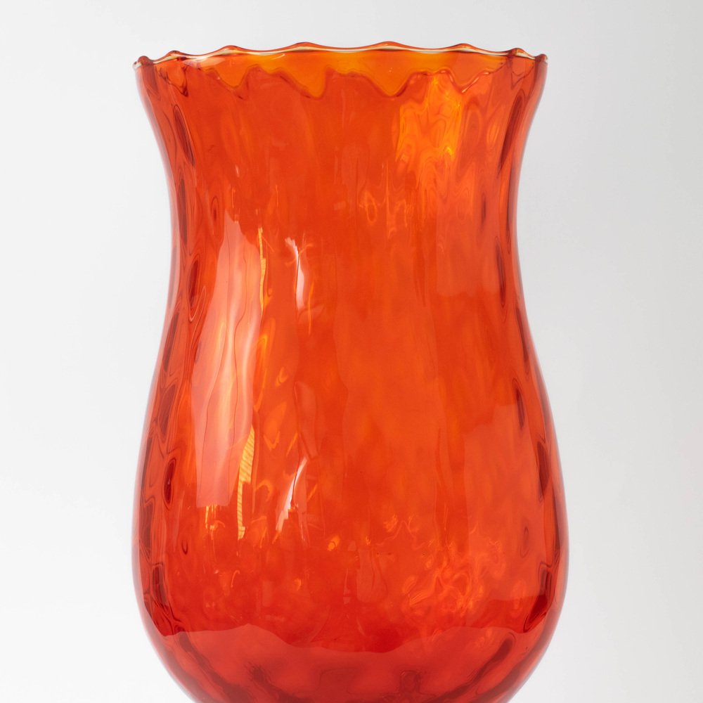 Mid-Century Italian Orange Red Glass Vase from Empoli, 1960s for sale ...
