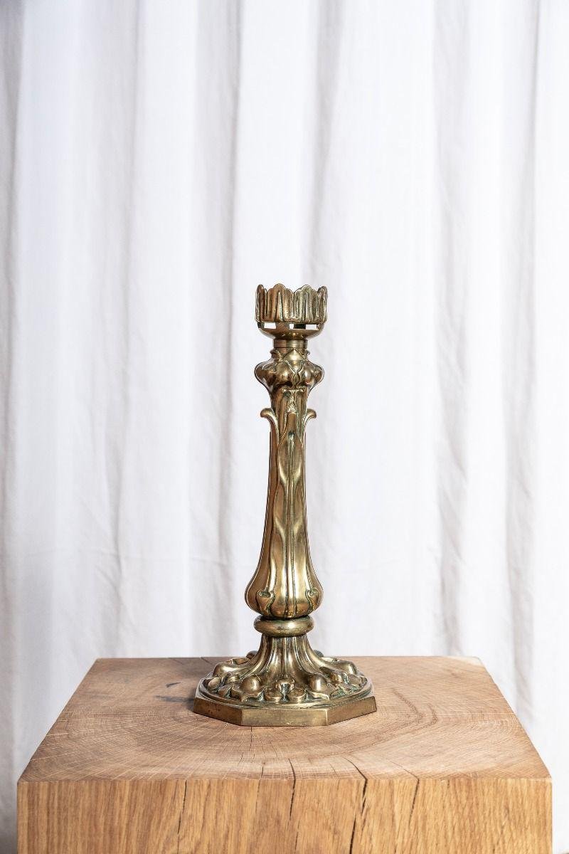 Art Nouveau Brass Lamp Base for sale at Pamono