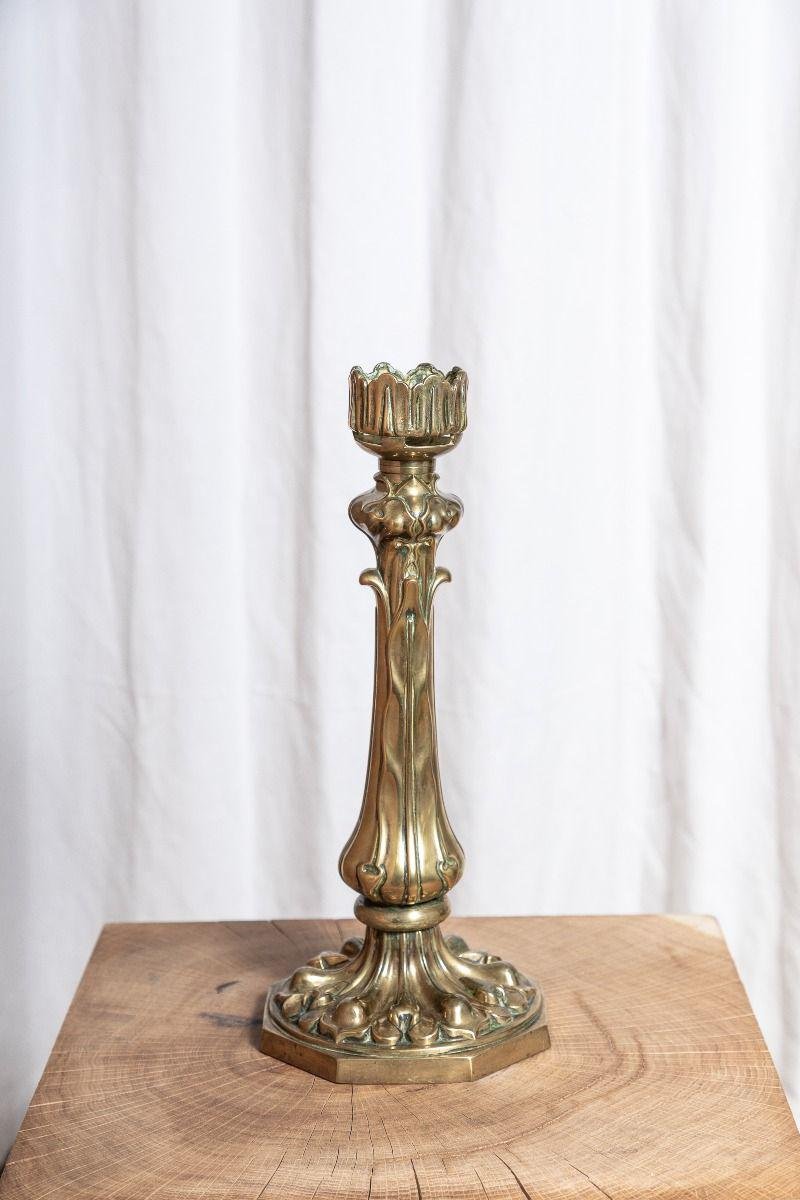 Art Nouveau Brass Lamp Base for sale at Pamono