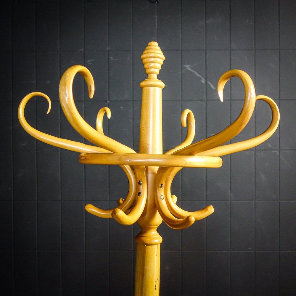 Vintage Standing Coat Rack in Light Wood for sale at Pamono