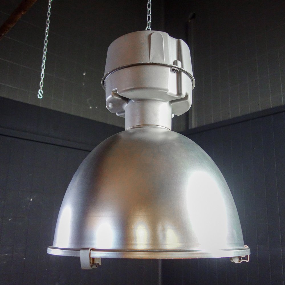 Industrial Grey Aluminum Factory Lamp for sale at Pamono
