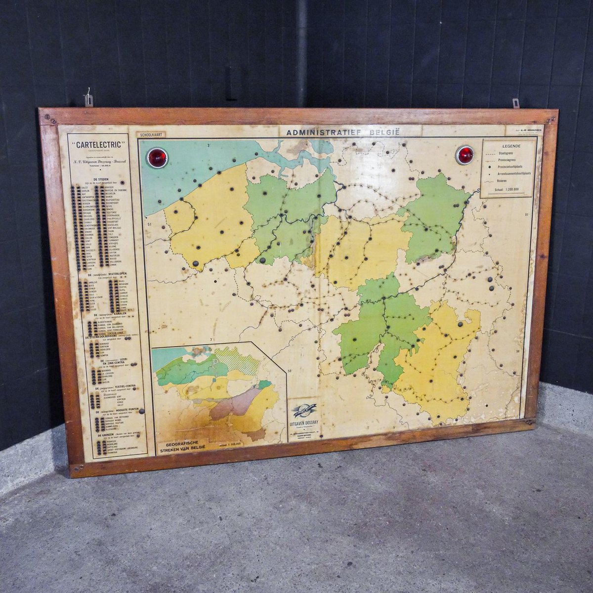 Large Vintage Map, Belgium, 1950s for sale at Pamono
