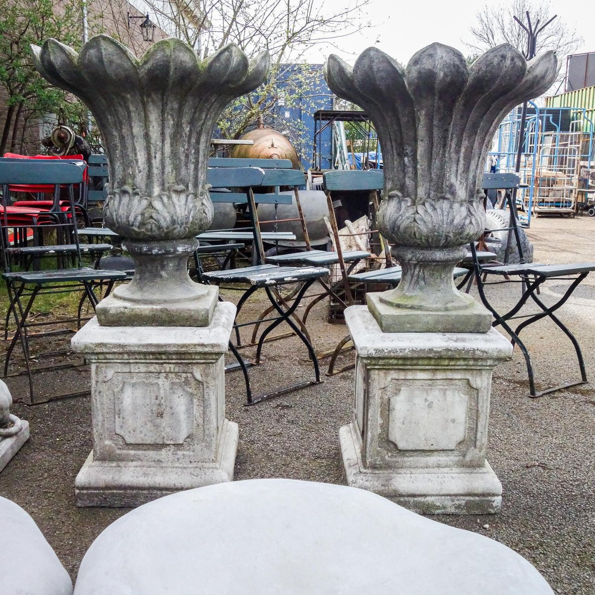 Concrete La Tulipe Garden Vases and Columns for sale at Pamono