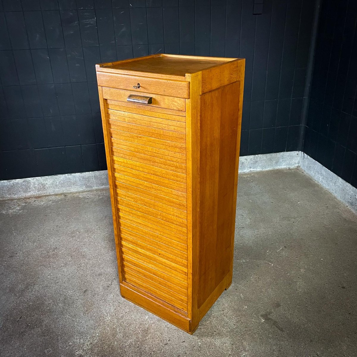 Art Deco Wooden Archive Roller Door Roller Shutter Cabinet, 1920s for ...