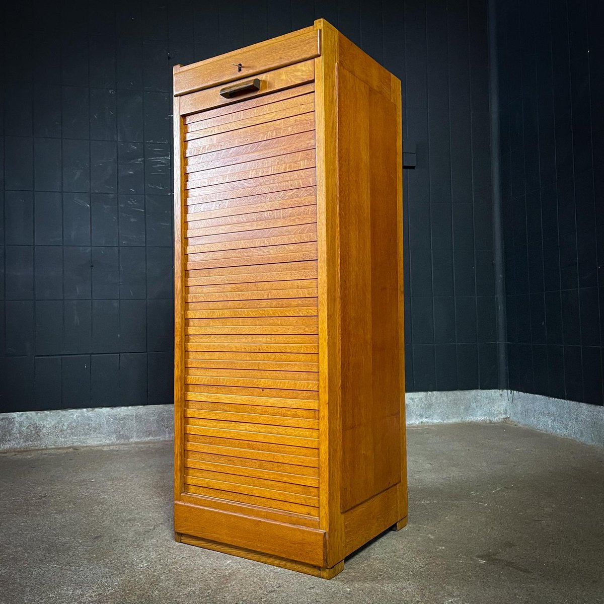 Art Deco Wooden Archive Roller Door Roller Shutter Cabinet, 1920s for ...