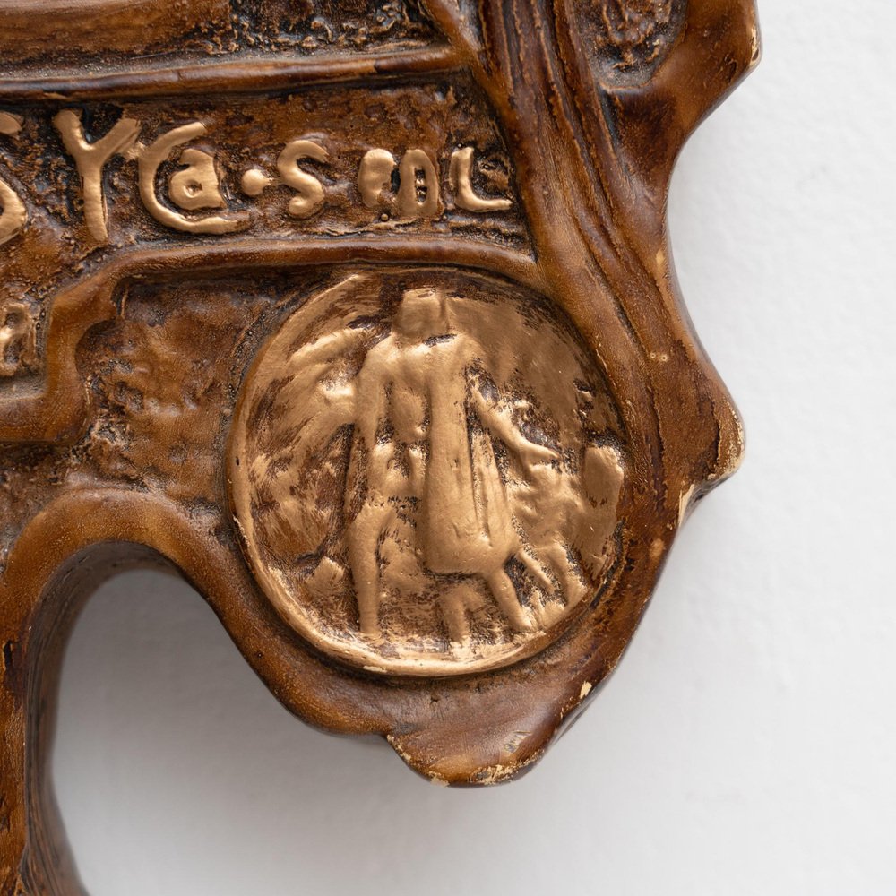 Traditional Plaster Religious Handpainted Artwork, 1950s for sale at Pamono