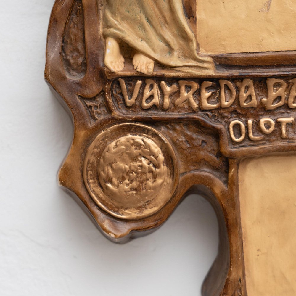 Traditional Plaster Religious Handpainted Artwork, 1950s for sale at Pamono