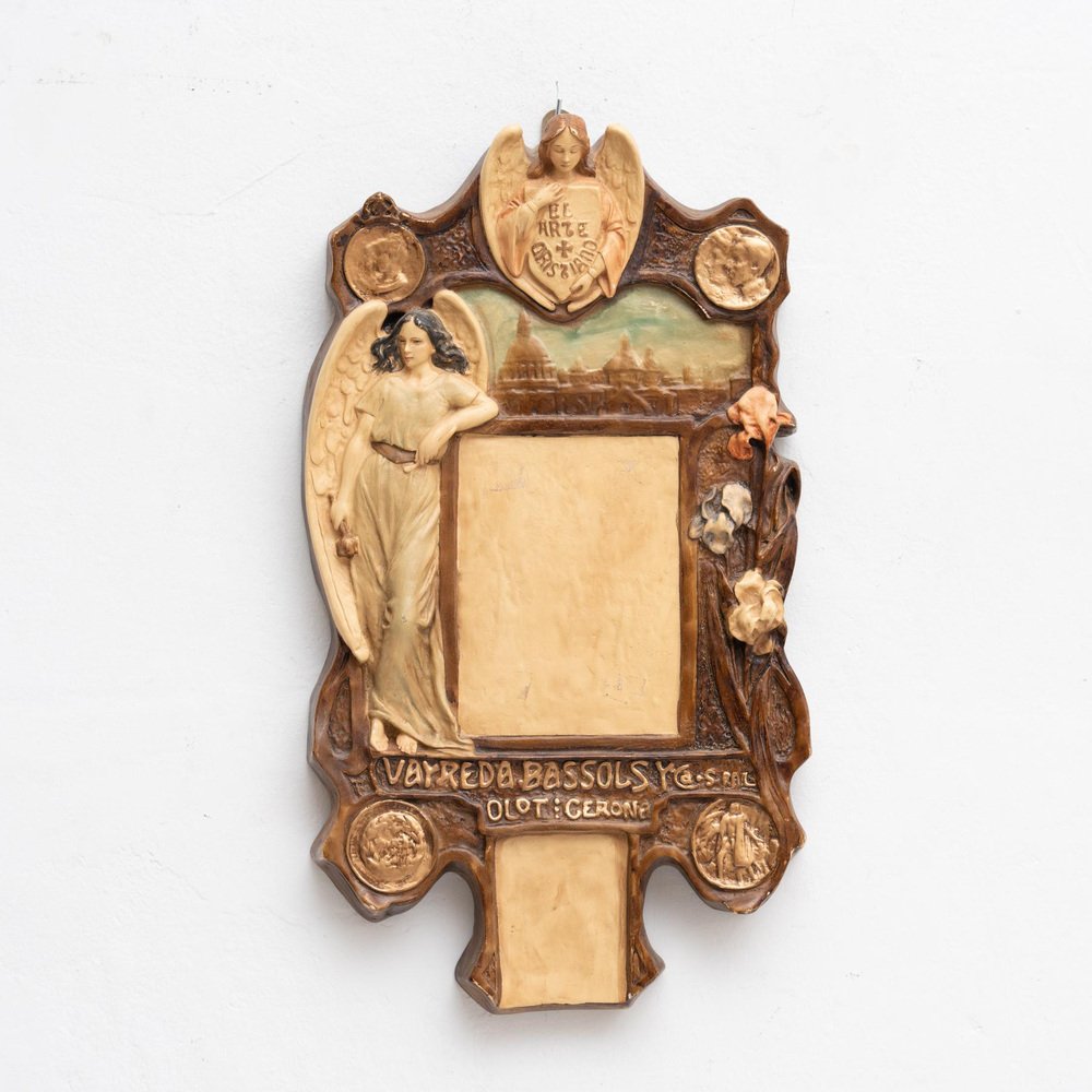 Traditional Plaster Religious Handpainted Artwork, 1950s for sale at Pamono