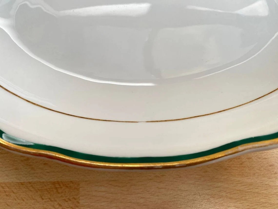 Golden Border Gilding Serving Oval Dish from Meissen, 1980s for sale at ...
