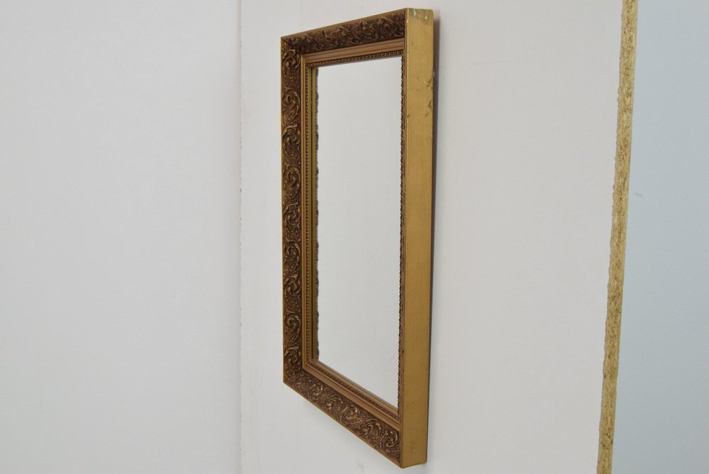 Mid-Century Gold Frame Mirror, 1960s for sale at Pamono