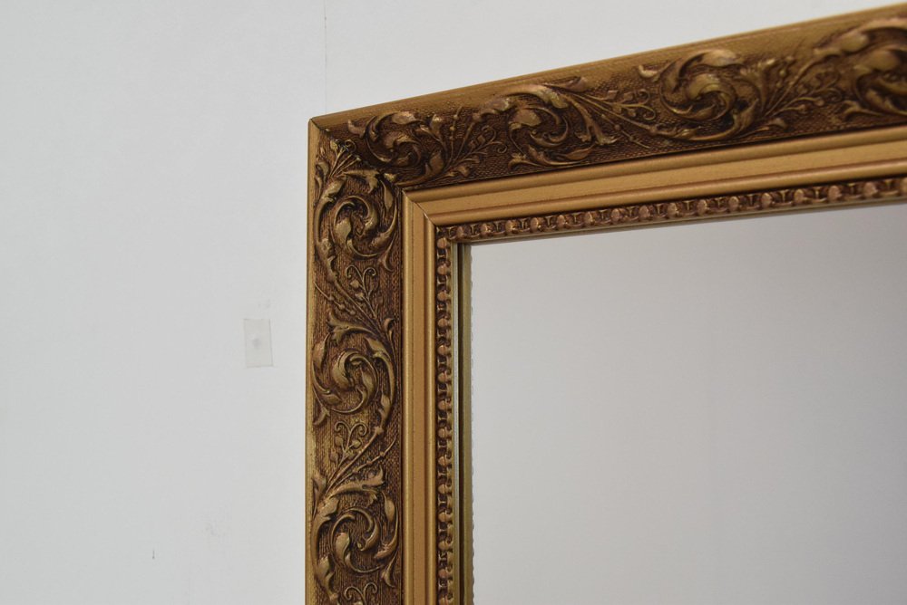 Mid-Century Gold Frame Mirror, 1960s for sale at Pamono
