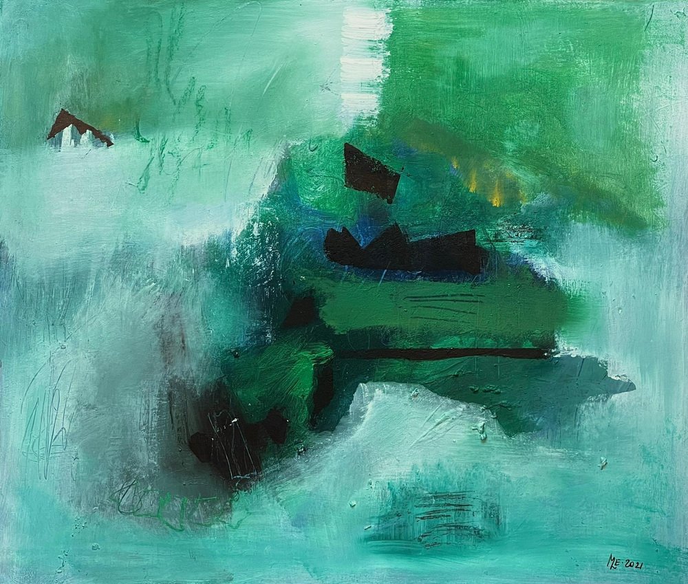 Margot Ledergerber, Abstract Composition, 2021, Mixed Media on Masonite ...