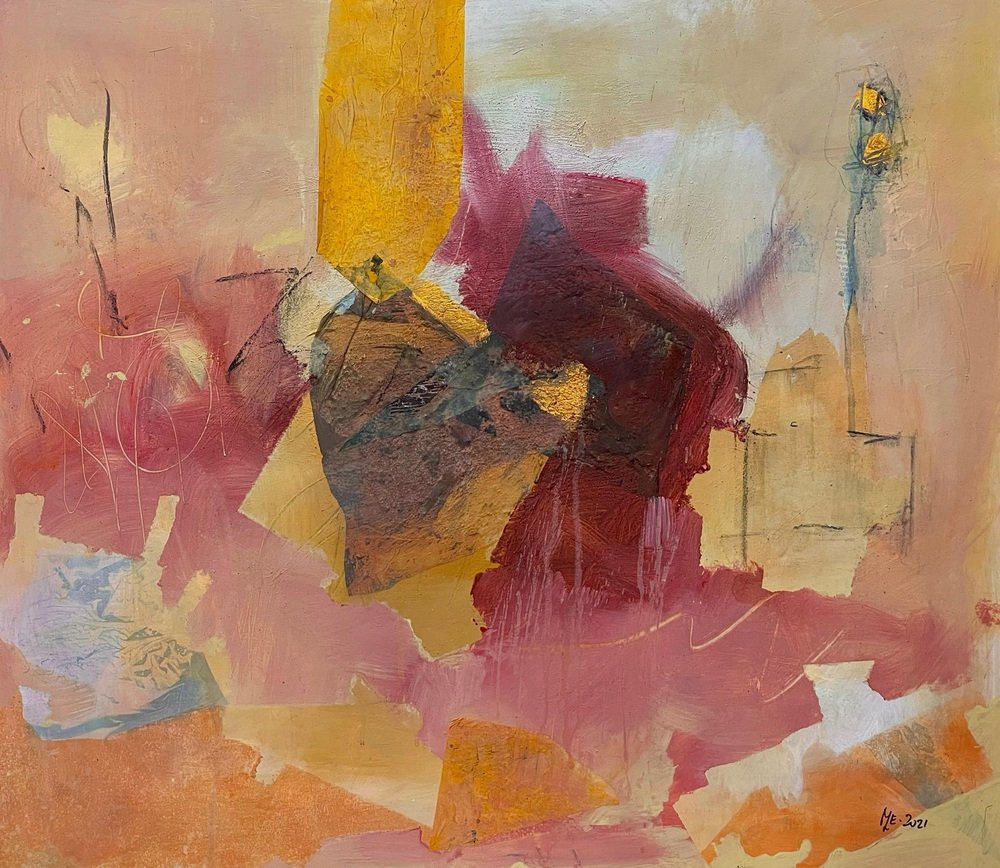 Margot Ledergerber, Abstract Composition, 2021, Mixed Media on Masonite ...
