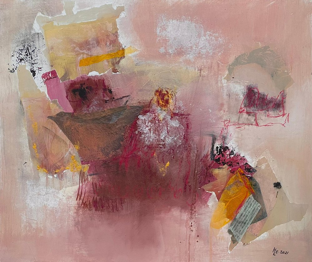 Margot Ledergerber, Abstract Composition, 2021, Mixed Media on Masonite ...