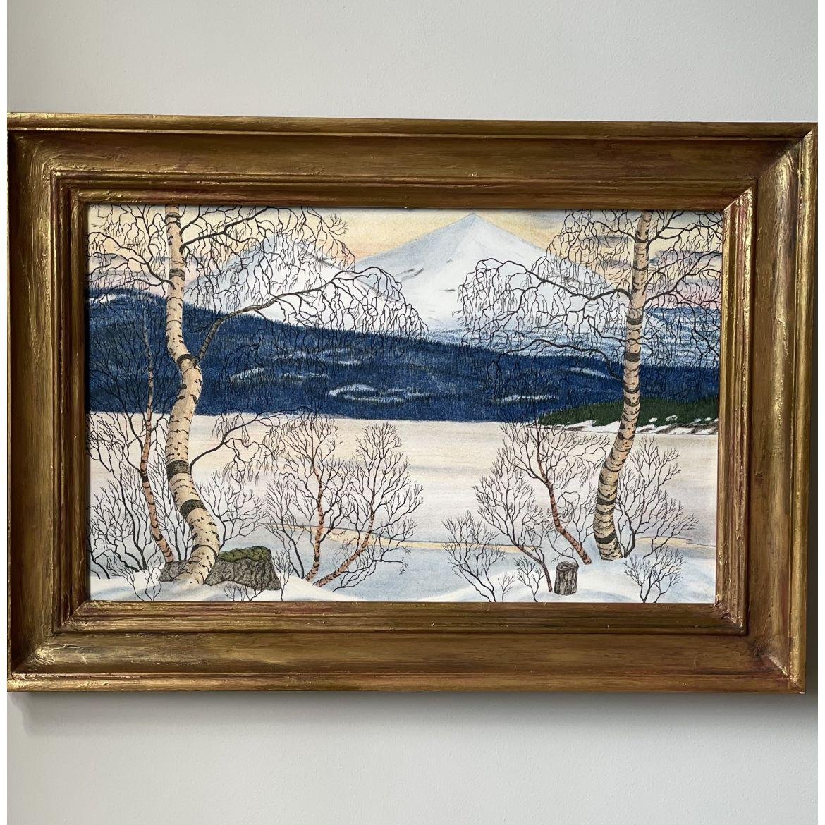 Per Julius, Winter Scene, Lithograph, Framed for sale at Pamono