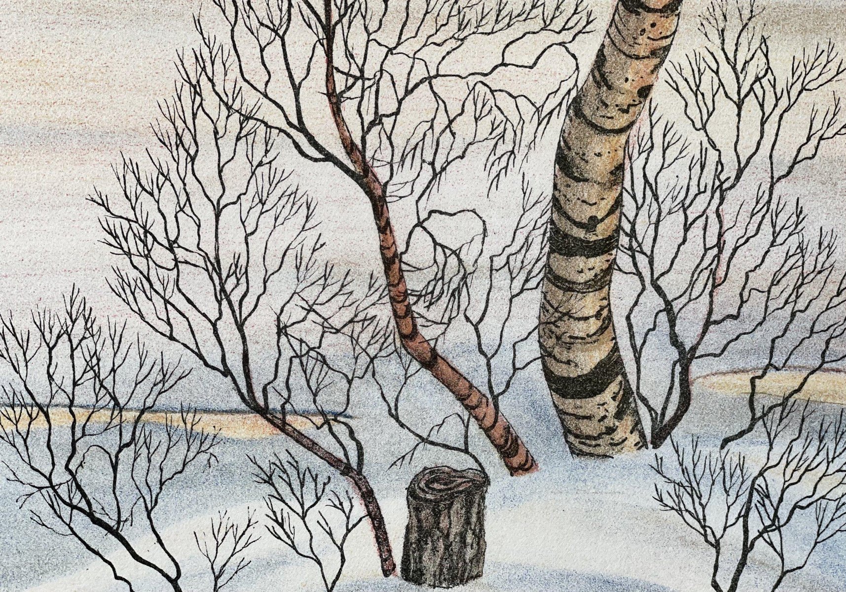 Per Julius, Winter Scene, Lithograph, Framed for sale at Pamono