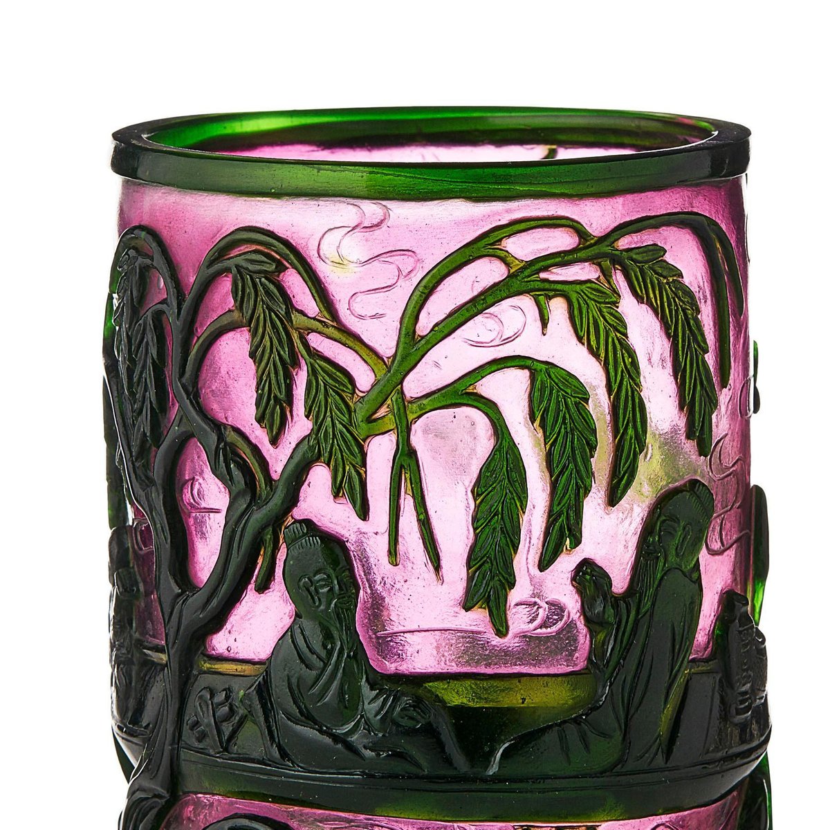 Chinese Peking Green Overlay Glass Brush Pot For Sale At Pamono