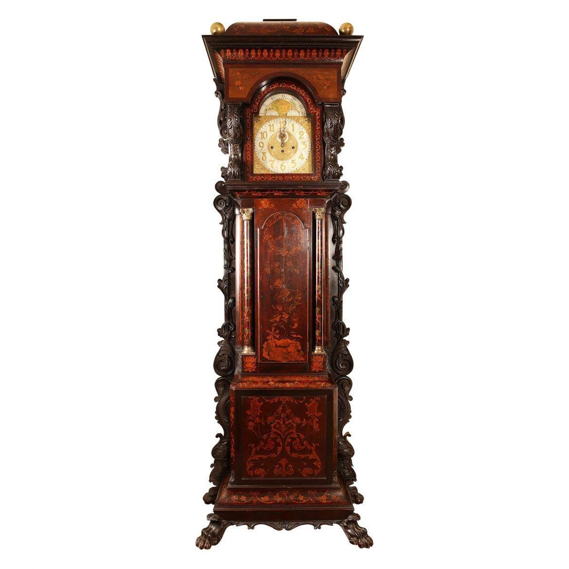 Irish Edwardian Marquetry Longcase Clock for sale at Pamono