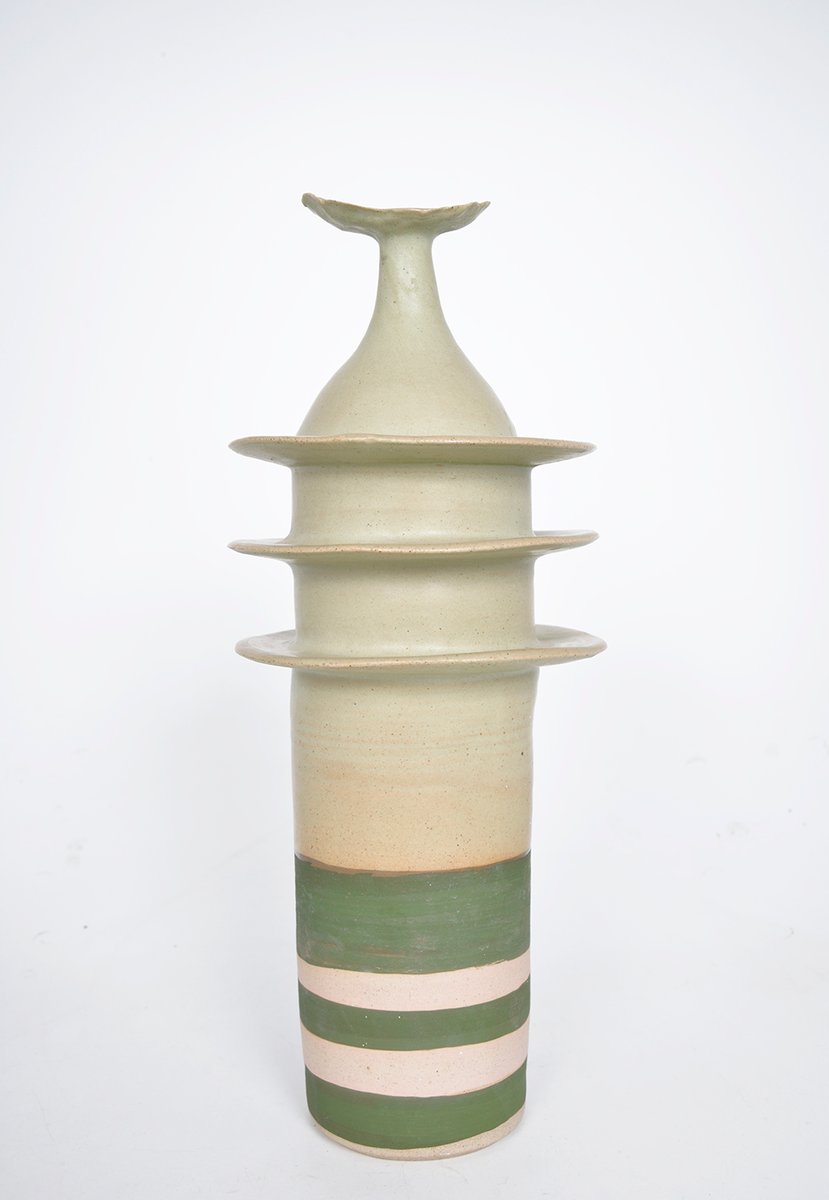 Abstract Studio Pottery Stoneware Pagoda Pot by Alan Ashpool, England ...