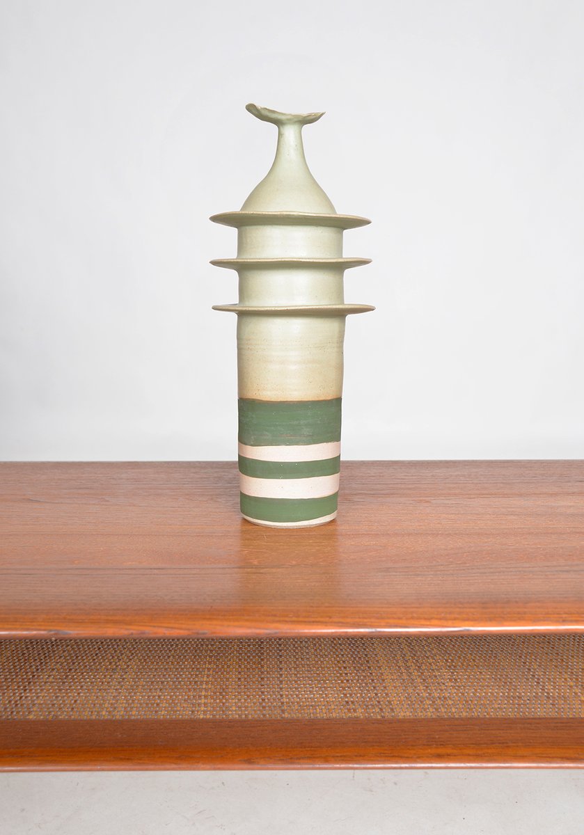 Abstract Studio Pottery Stoneware Pagoda Pot by Alan Ashpool, England ...