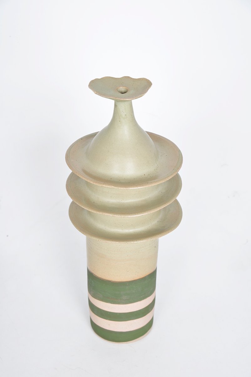 Abstract Studio Pottery Stoneware Pagoda Pot by Alan Ashpool, England ...