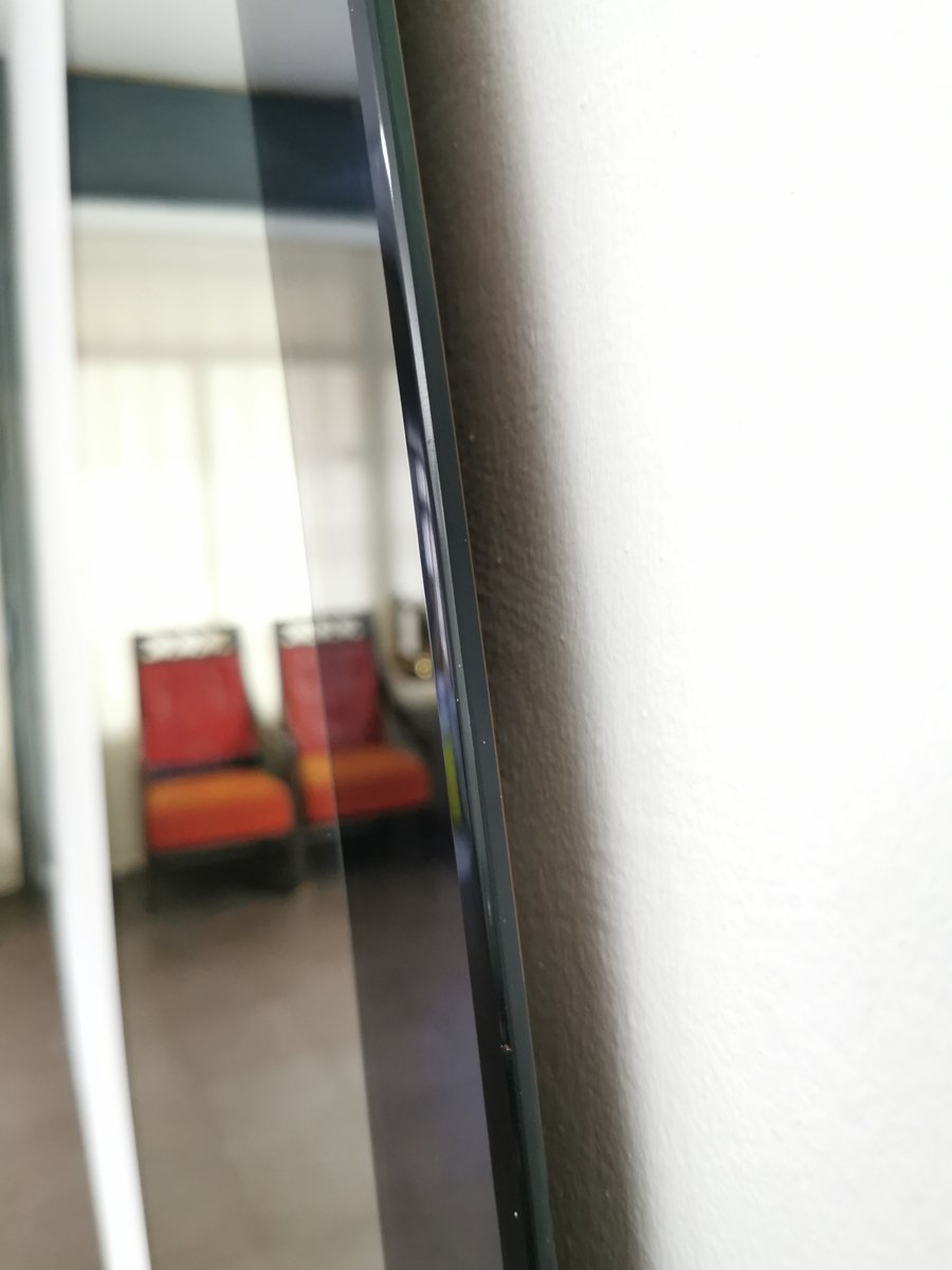 Itailan Wall Drop Mirror with Gray Mirrored Glass, 1970s for sale at Pamono