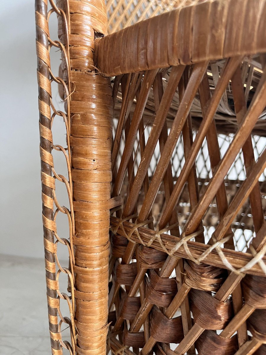 Vintage Wicker Bucket Chair for sale at Pamono
