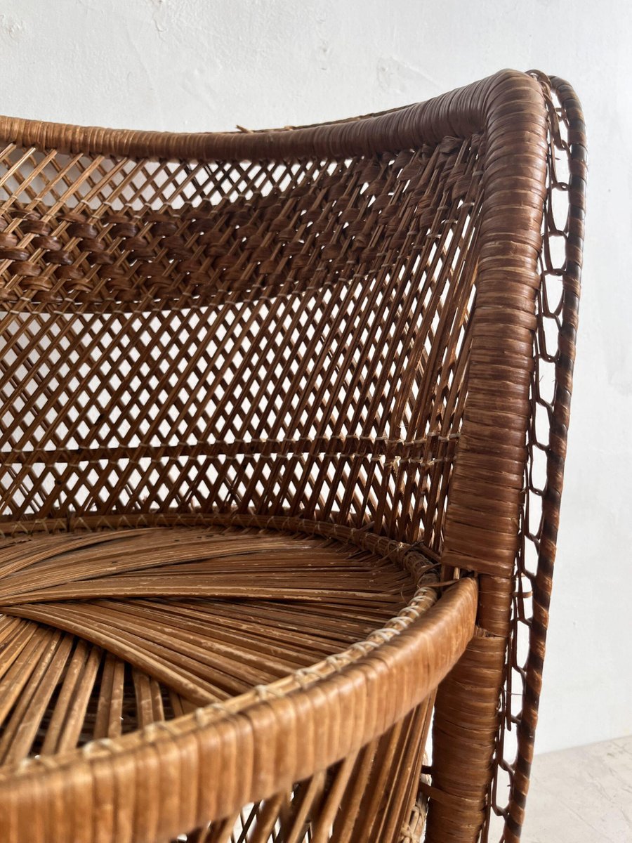Vintage Wicker Bucket Chair for sale at Pamono