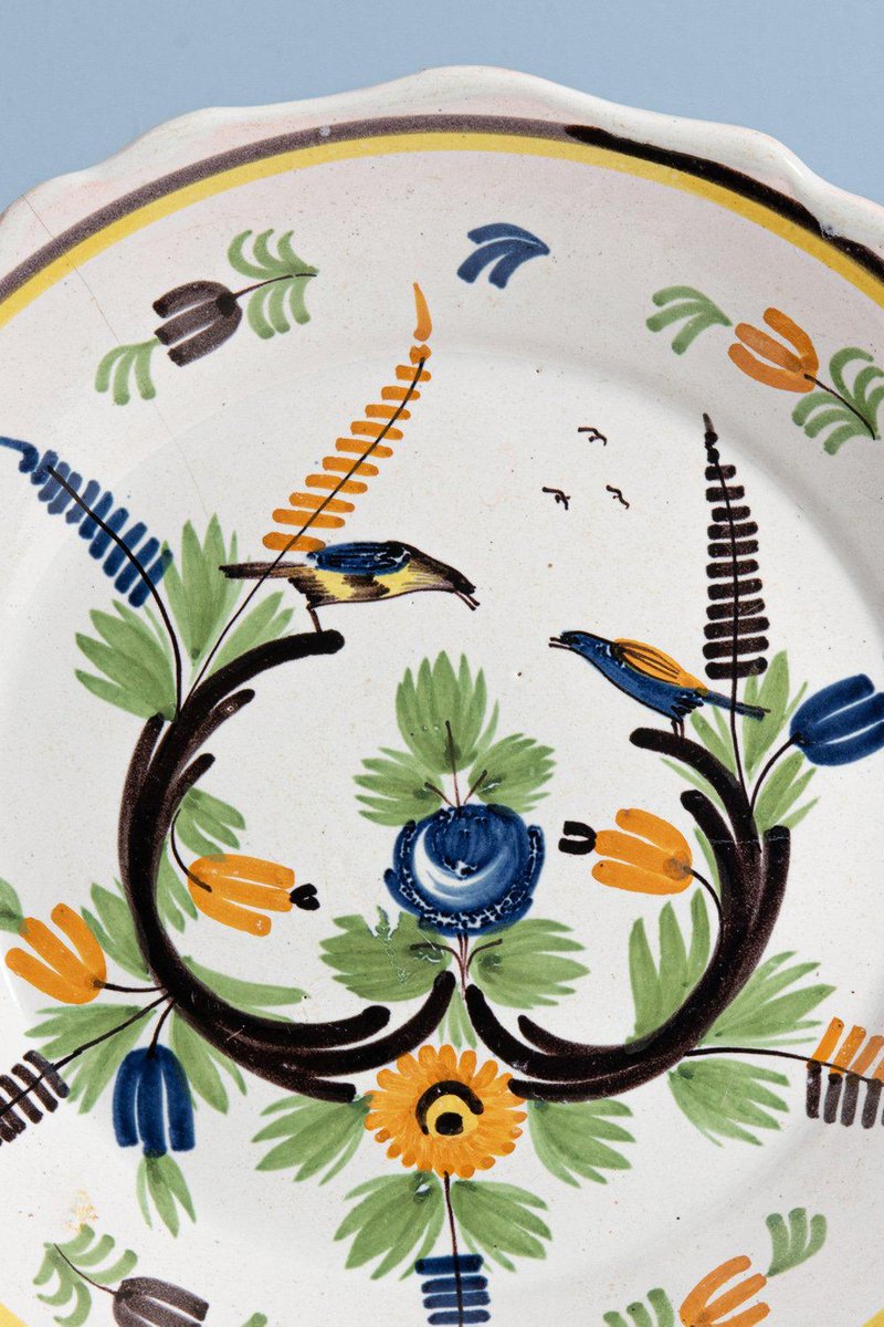 French Faience Plate from Nevers, 1800s for sale at Pamono
