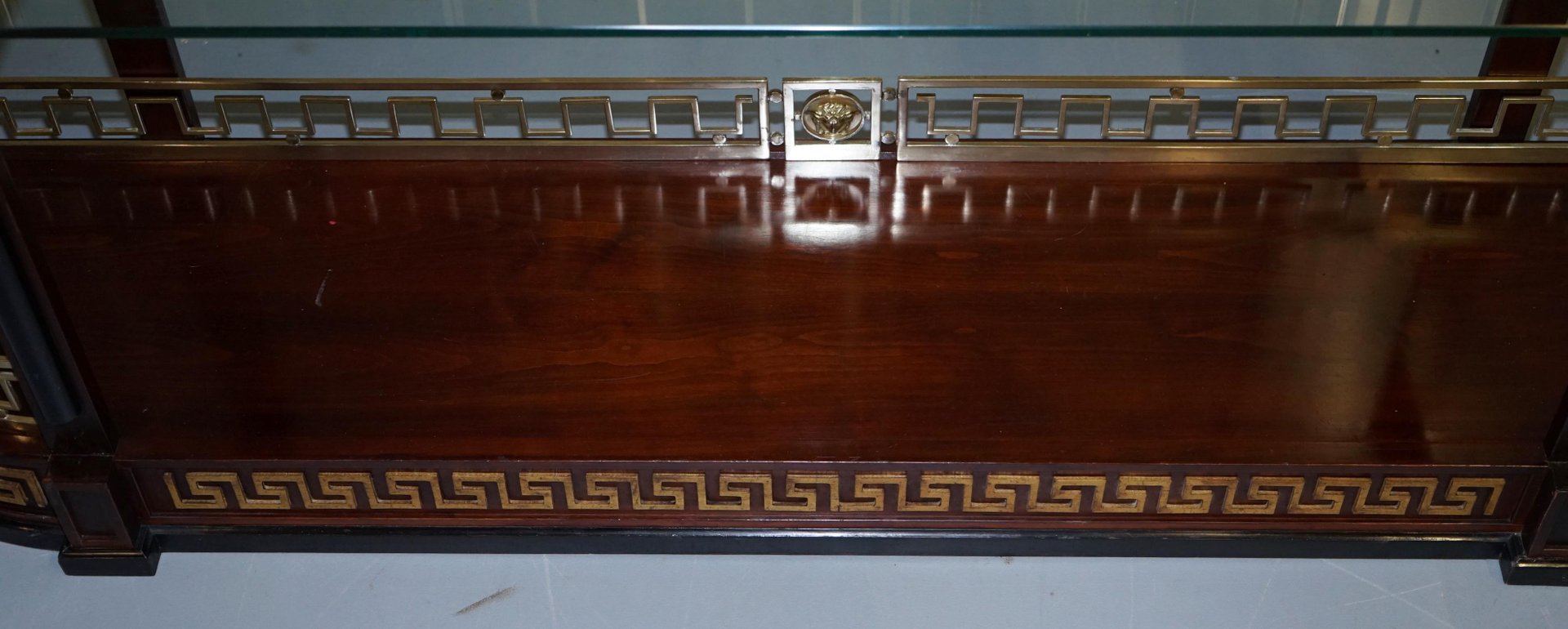 Hardwood & Brass Display Console from Versace for sale at Pamono
