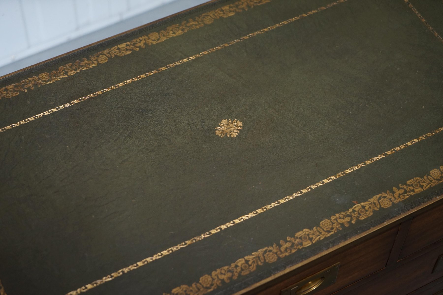 Reprodux Campaign Chest of Drawers with Leather Top by Bevan Funnell ...