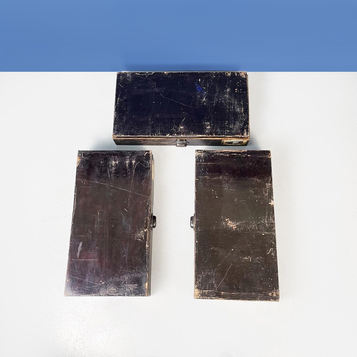 Italian Rectangular Container Boxes in Dark Wood, 1900s, Set of 3 for ...