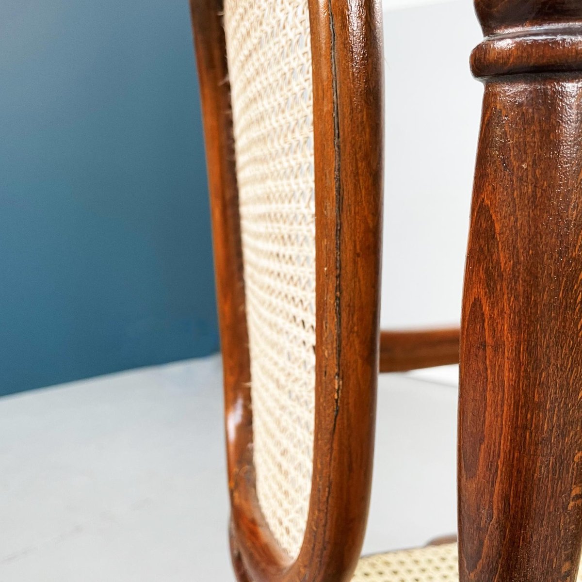 Chaises en Paille et Bois de Thonet, Autriche, 1900s, Set de 3 en vente sur Pamono