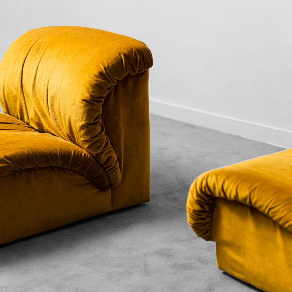 Vintage Samtsessel von Doimo Salotti, 1970, 2er Set bei Pamono kaufen