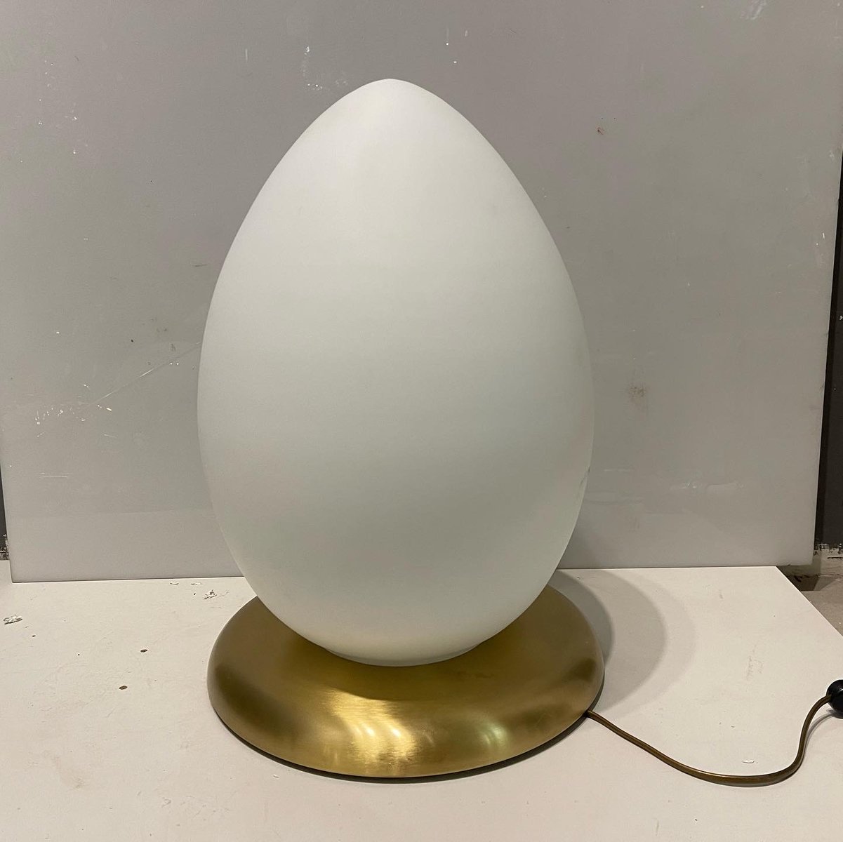 Opaline Glass Egg Table Lamps, Set of 2 for sale at Pamono