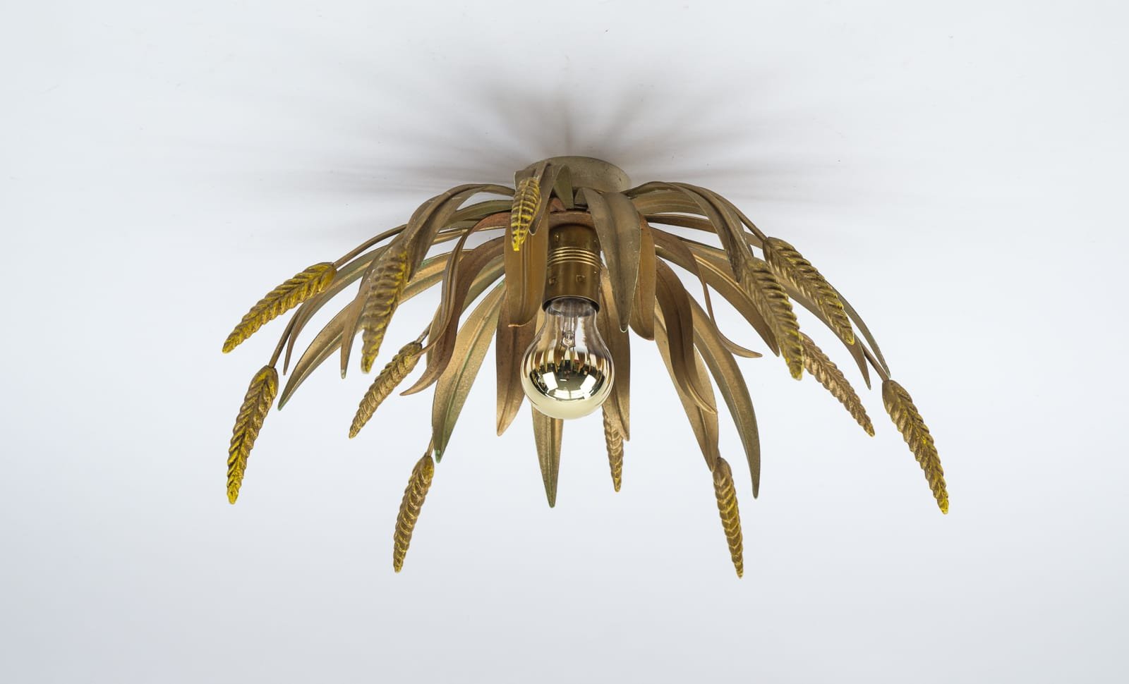 Florentine Italian Metal Ceiling Lamp, 1960s for sale at Pamono