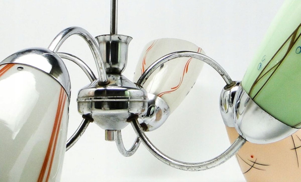 Mid-Century Chandelier from Polam, Poland, 1960s for sale at Pamono