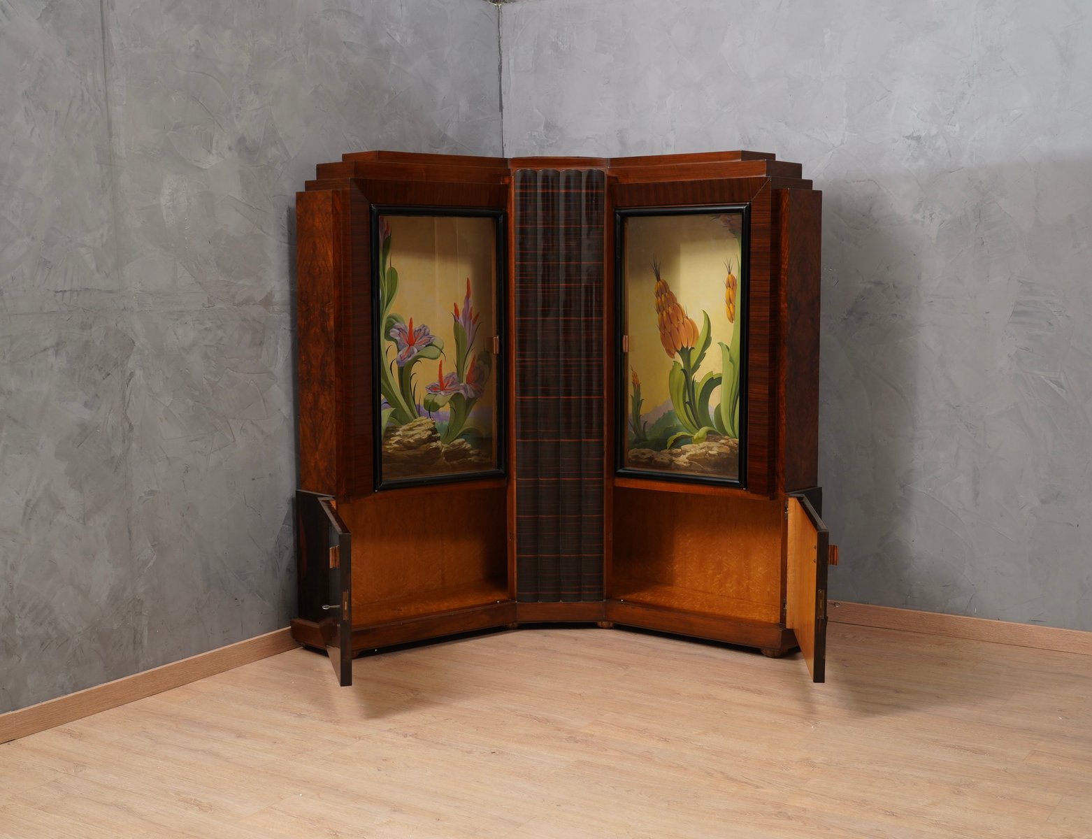 Art Deco Italian Corner Cupboards from Marcello Piacentini, 1940s for ...