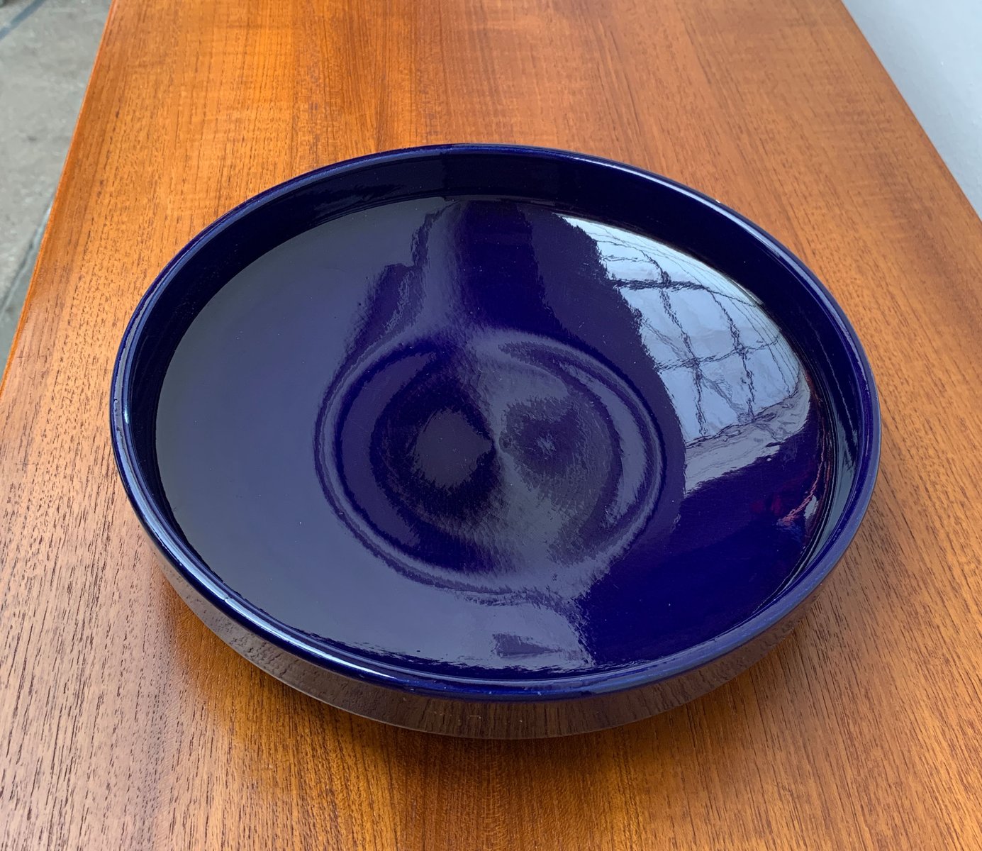 Mid-Century West German Dark Blue Pottery Bowl, 1960s for sale at Pamono