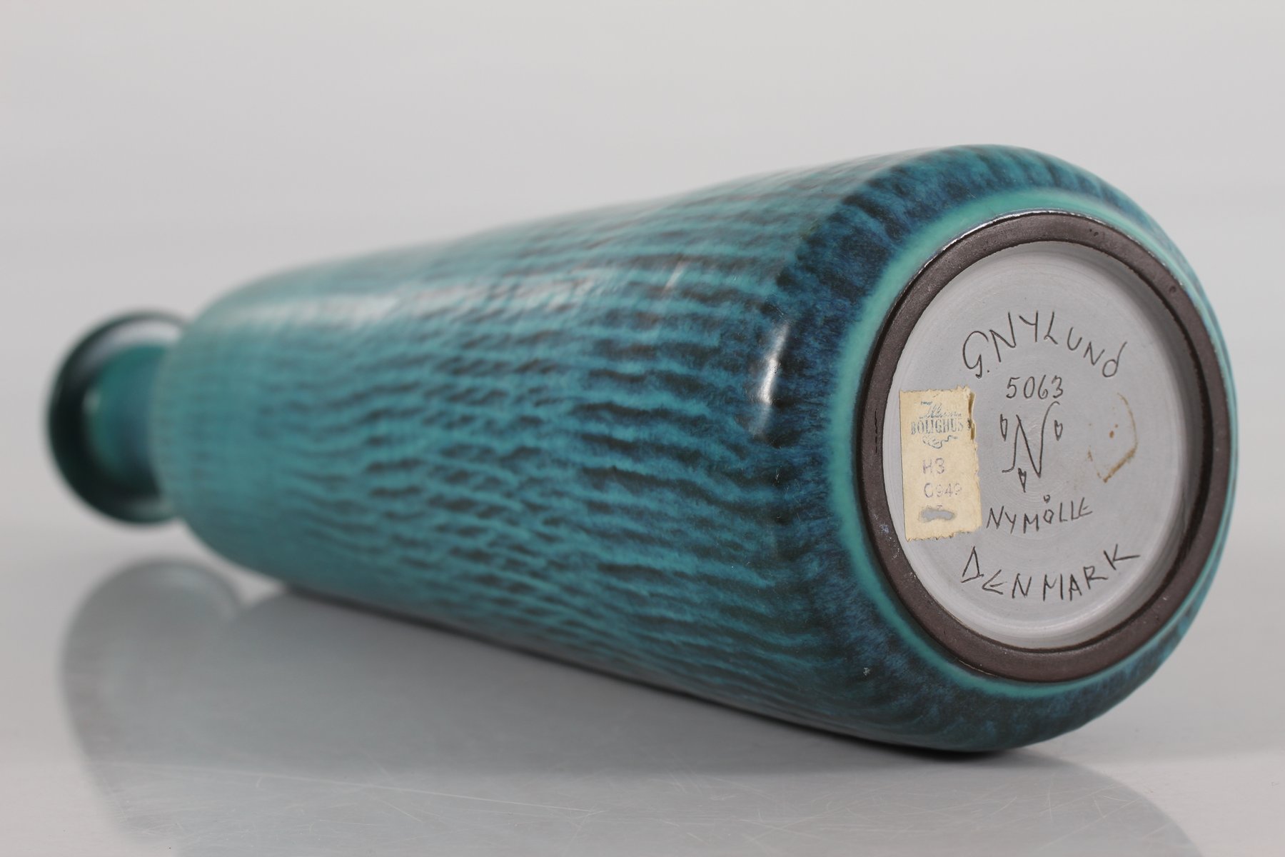 Modern Danish Turquoise Blue Ceramic Vase by Gunnar Nylund for Nymølle ...