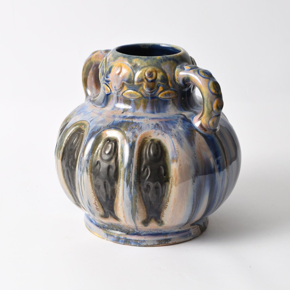 Art Deco Drip Glaze Vase by Ditmar Urbach, 1920s for sale at Pamono