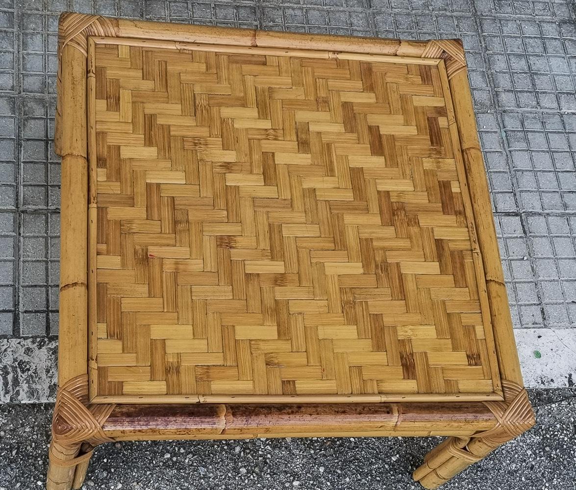 Low Bamboo Coffee Table, 1960s for sale at Pamono