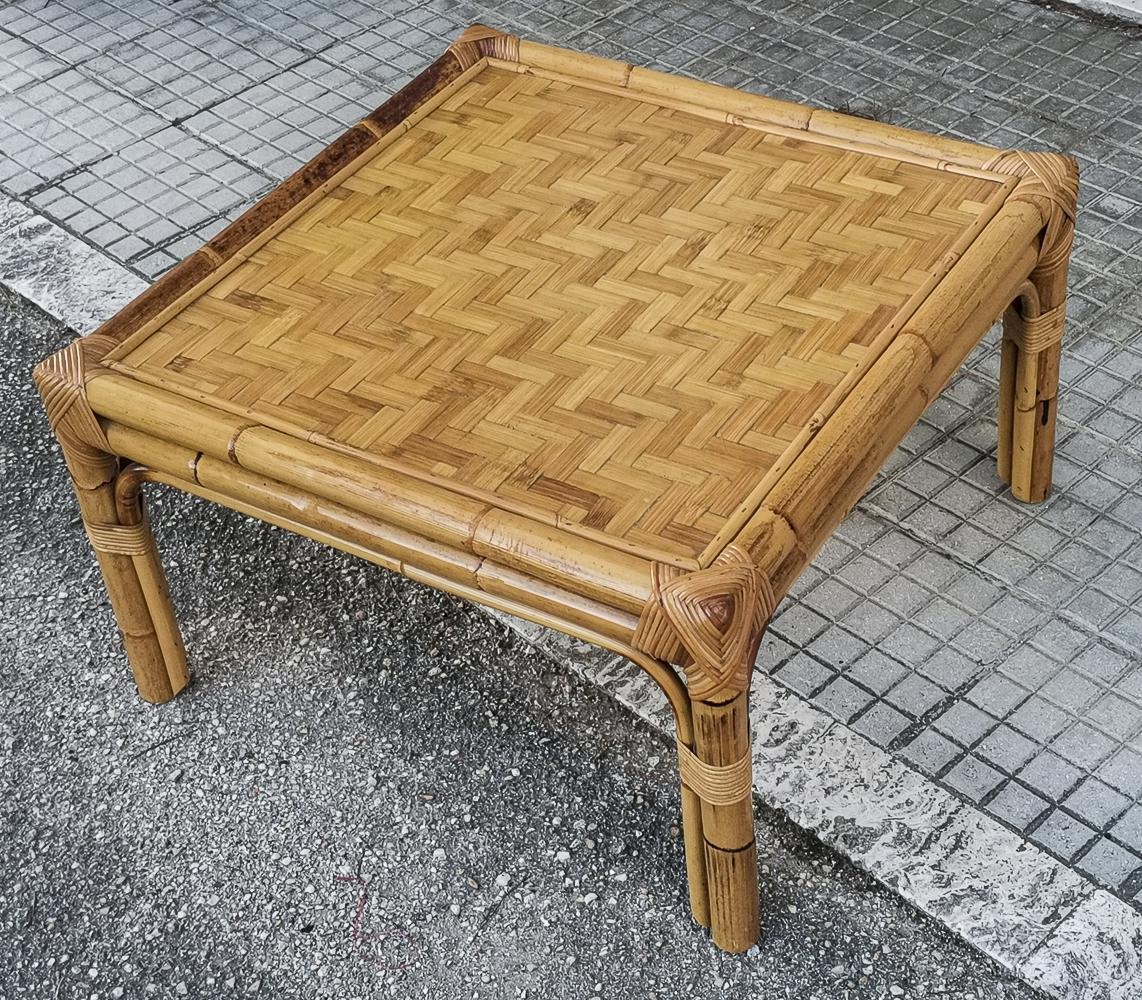 Low Bamboo Coffee Table, 1960s for sale at Pamono