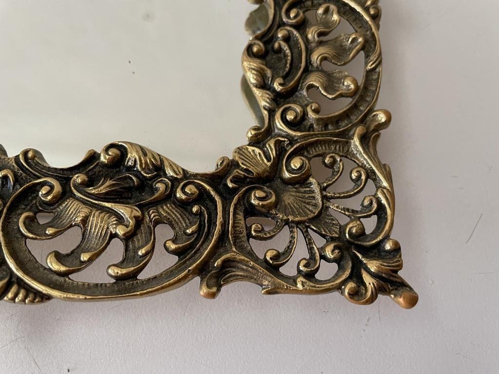 Rectangular Mirror with Floral Brass Frame, Germany, 1950s for sale at ...