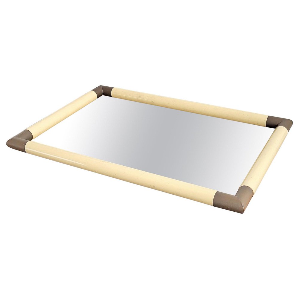 Rectangular Brass and Mirror Centerpiece Tray by Tommaso Barbi, Italy ...