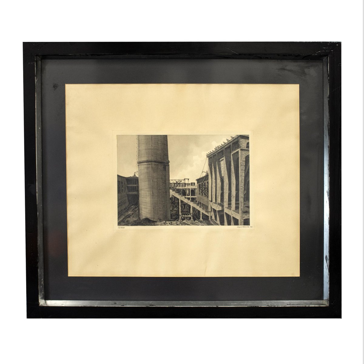 Adolfo Almarcha, Drawing of Building, 1978, Charcoal and Graphite on ...